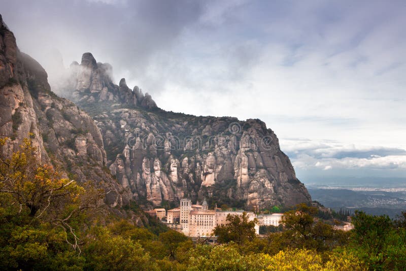 Barcelona, Spain, Monastery of Montserrat Stock Image - Image of gates ...