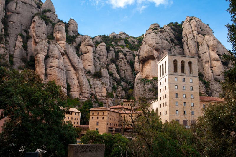 Barcelona, Spain, Monastery of Montserrat Stock Photo - Image of eaves ...
