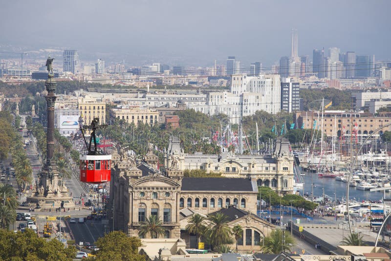 Barcelona, Spain - October 14, 2017. Overview of the City. Editorial ...