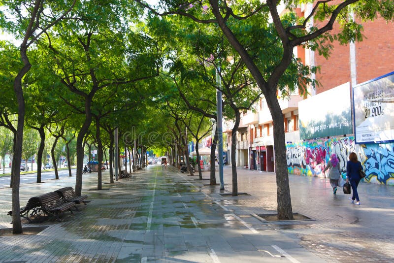 Modern Building on the Diagonal Street in Barcelona Editorial Stock ...