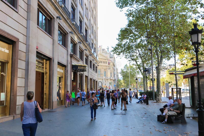 Barcelona streets editorial stock image. Image of design - 46039419