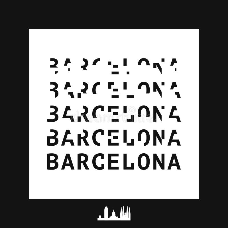Barcelona Typography Minimalist Vector Image for Sticker, Logo, Icon ...