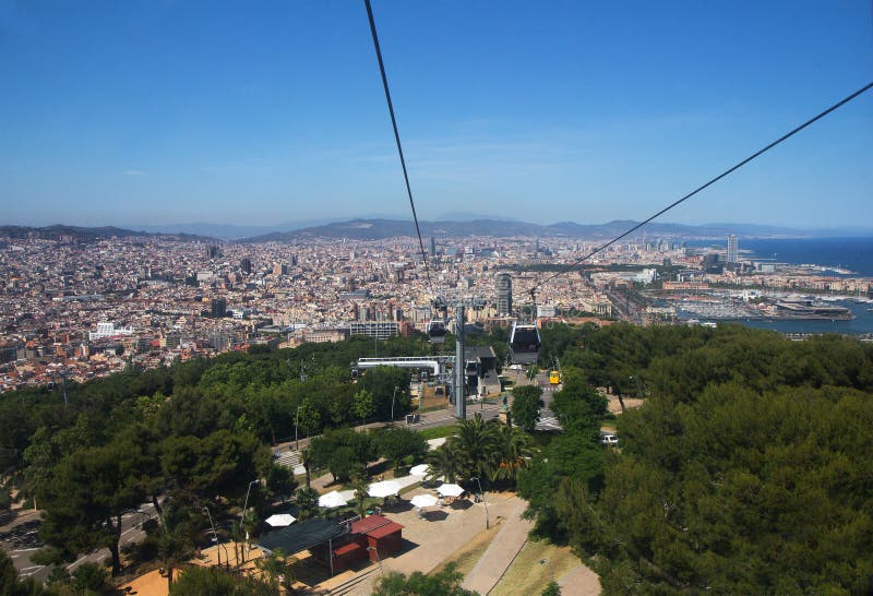 Barcelona. View of the City from Montjuic Funicular. Stock Image ...