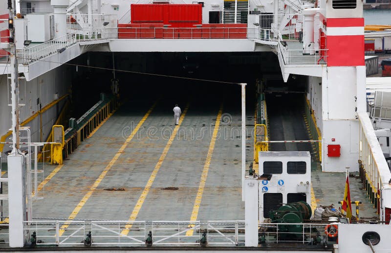 Barcelona View of Ferry Ship Loading Ramp Editorial Image - Image of ...