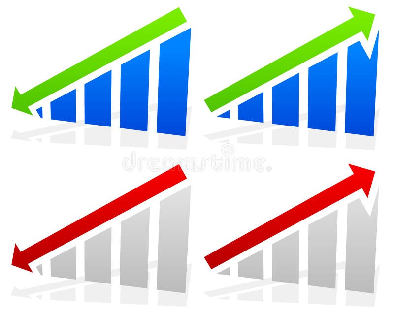 Barchart With Arrows. Up Down Arrows On Chart. 2 Colors. Stock Vector ...