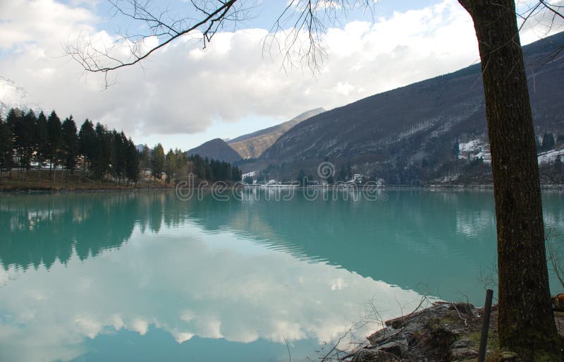 Lake Barcis Italy, Spectacular Landscape with Background Mountains and ...