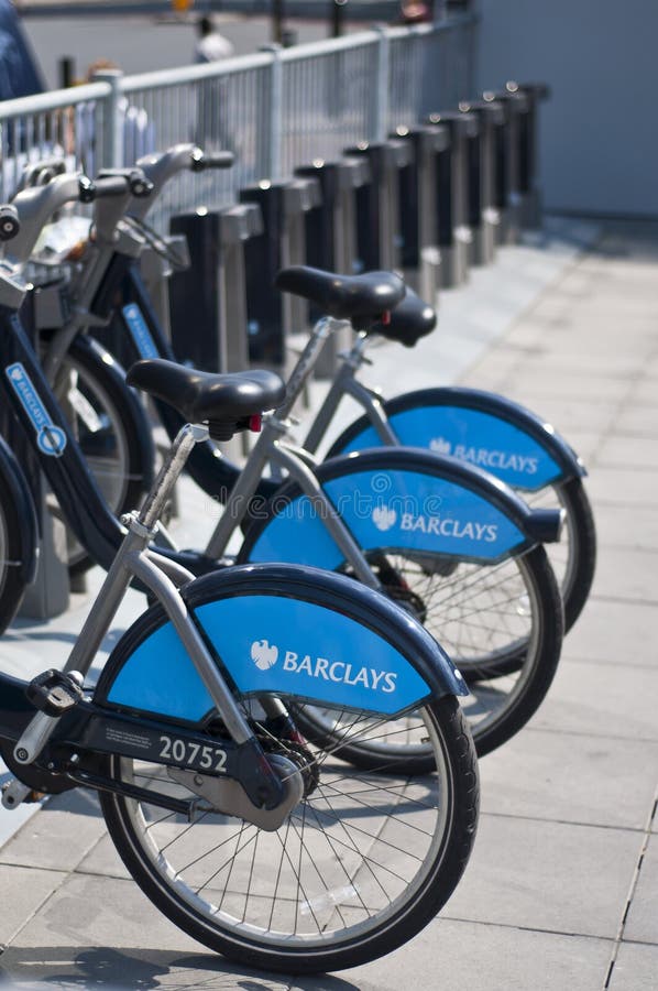 Barclays Bicycles for Hire, London, UK Editorial Stock Image - Image of ...