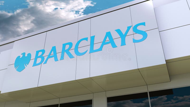 Barclays Logo on the Screen in a Meeting Room. Editorial 3D Rendering ...
