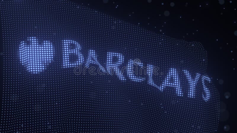 BARCLAYS Logo on a Waving Digital Flag, Editorial 3d Rendering ...