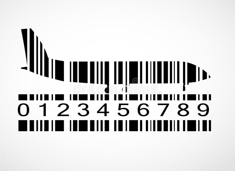Barcode Airplane Image Vector Illustration Stock Vector - Illustration ...
