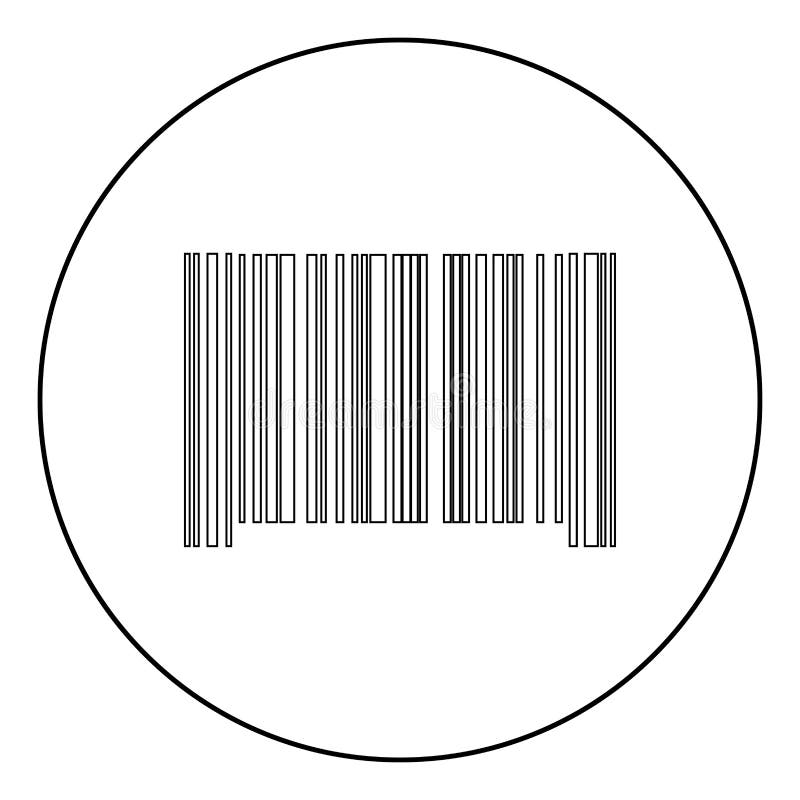 The Barcode the Black Color Icon in Circle or Round Stock Vector ...