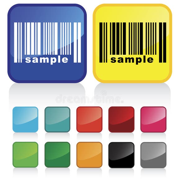 Barcode_button stock vector. Illustration of digital, hitech - 4457540