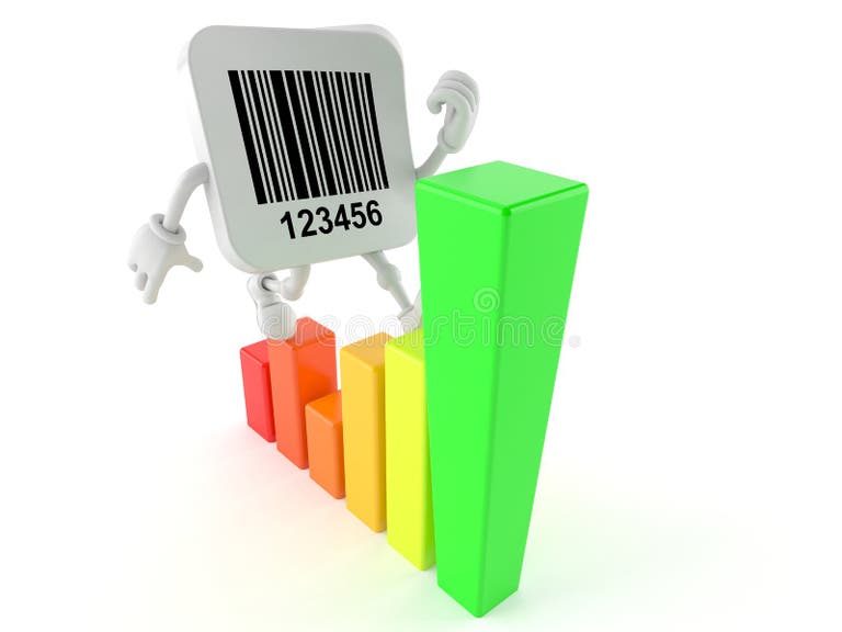 Barcode Character with Chart Stock Illustration - Illustration of ...