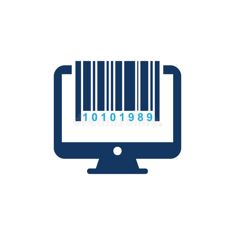 Computer PC Barcode-Ikone Logo Design Element Vektor Abbildung ...