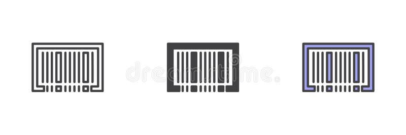 Barcode Different Style Icon Set Stock Vector - Illustration of sticker ...