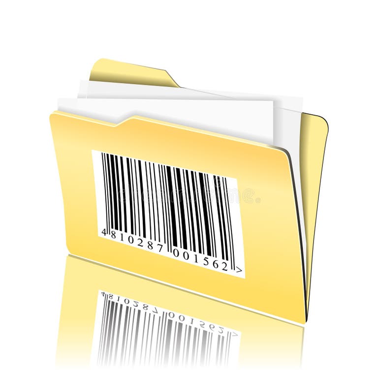 Barcode on document folder stock vector. Illustration of reflect - 15342299