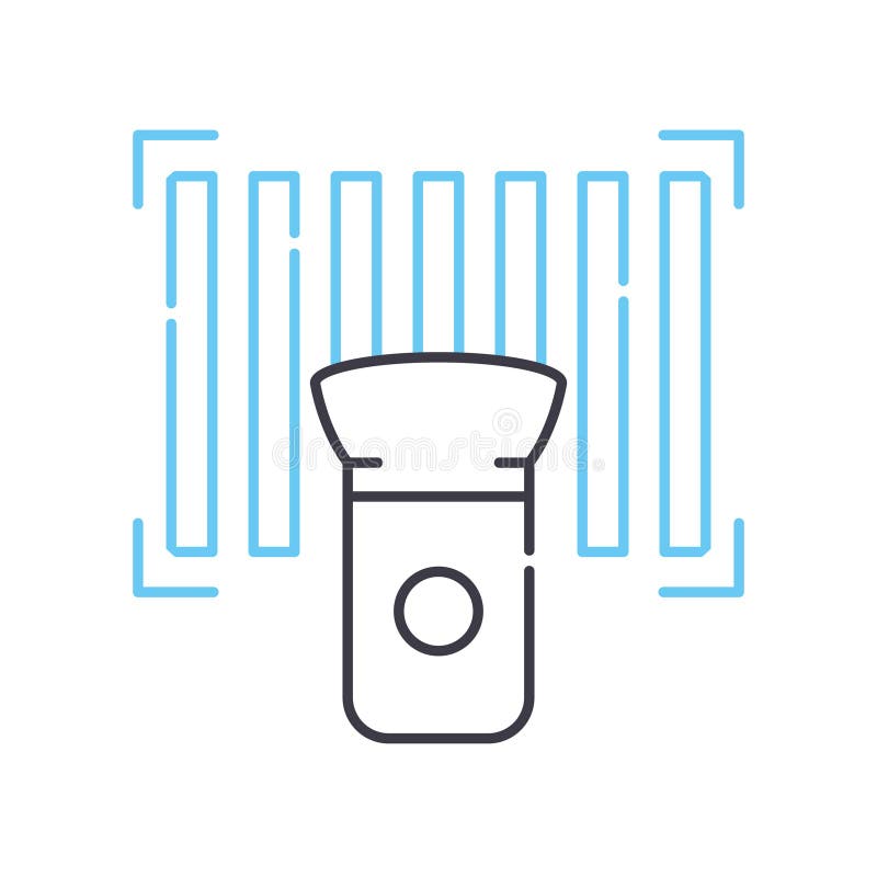 Barcode Document Line Icon, Outline Symbol, Vector Illustration ...