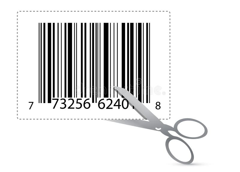 Barcode with a dotted line stock illustration. Illustration of code ...
