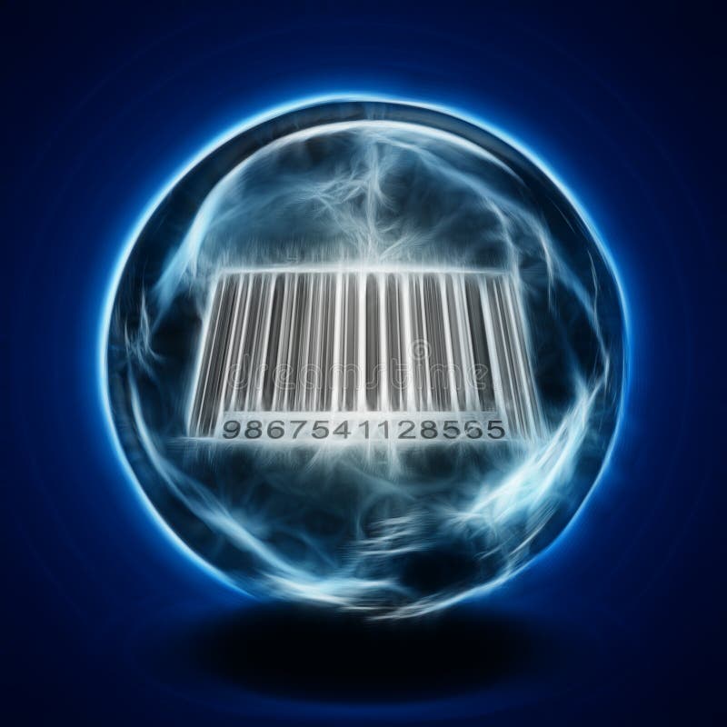 Barcode Enclosed in Glass Sphere Stock Illustration - Illustration of ...