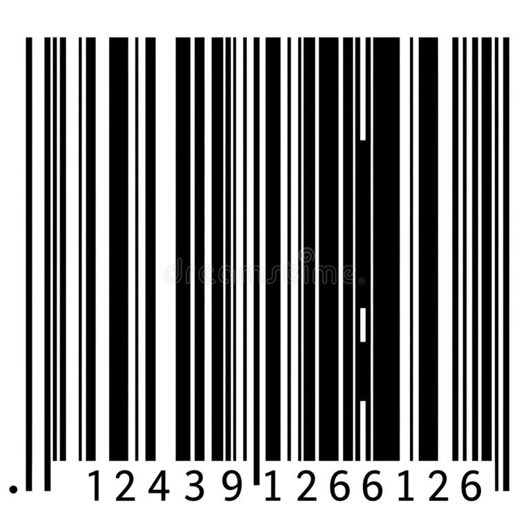 Barcode Featuring a Series of Black Vertical Lines of Varying Thickness ...