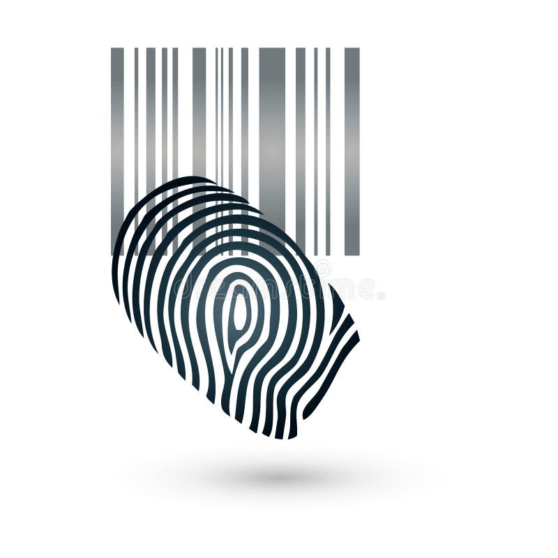 Barcode and Fingerprint, Security and Code Logo Stock Vector ...