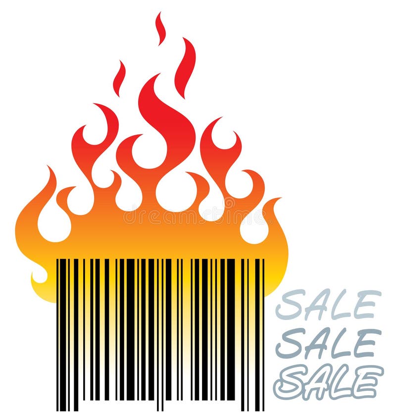 Burning bar code stock vector. Illustration of clip, barcodes - 7750567