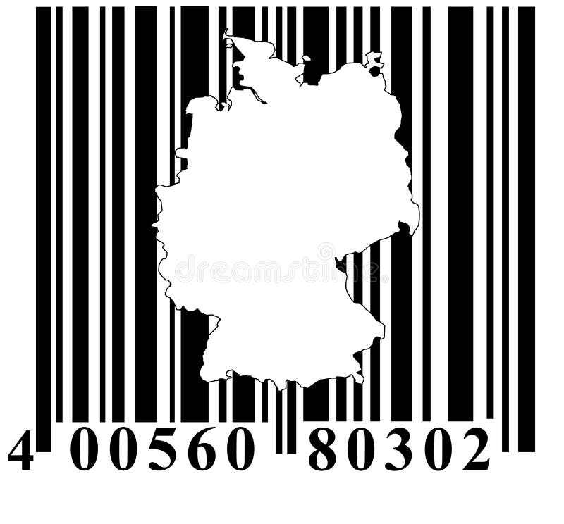 Barcode with Germany Outline Stock Vector - Illustration of barcodes ...