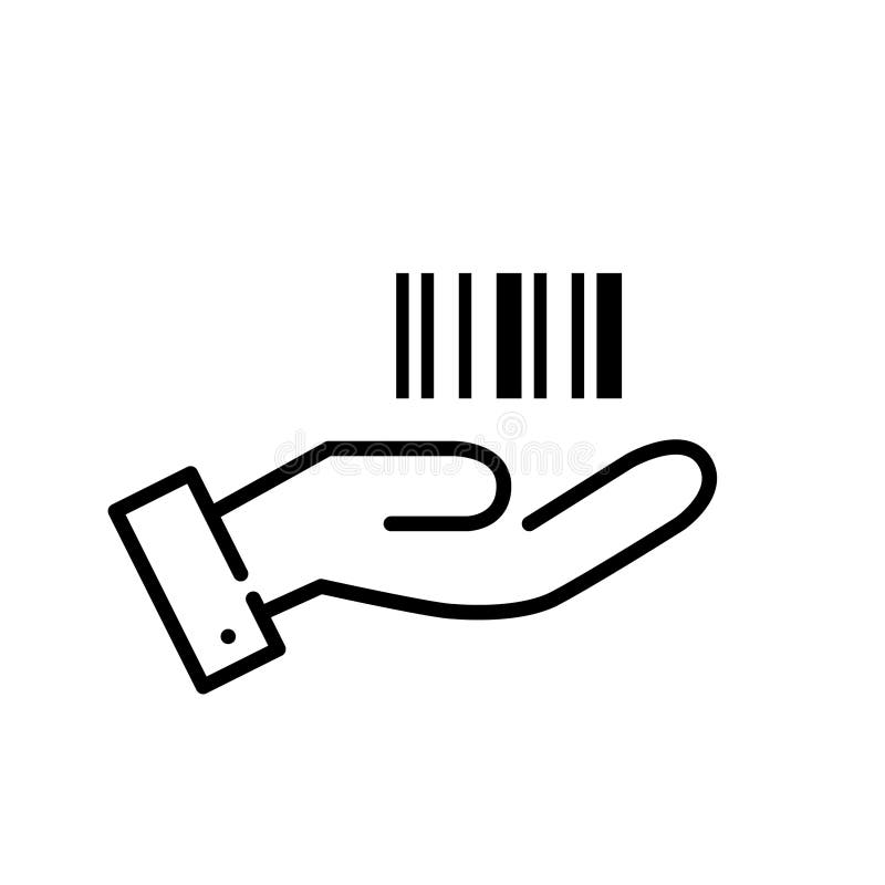 Barcode in Hand. Pixel Perfect, Editable Stroke Stock Vector ...