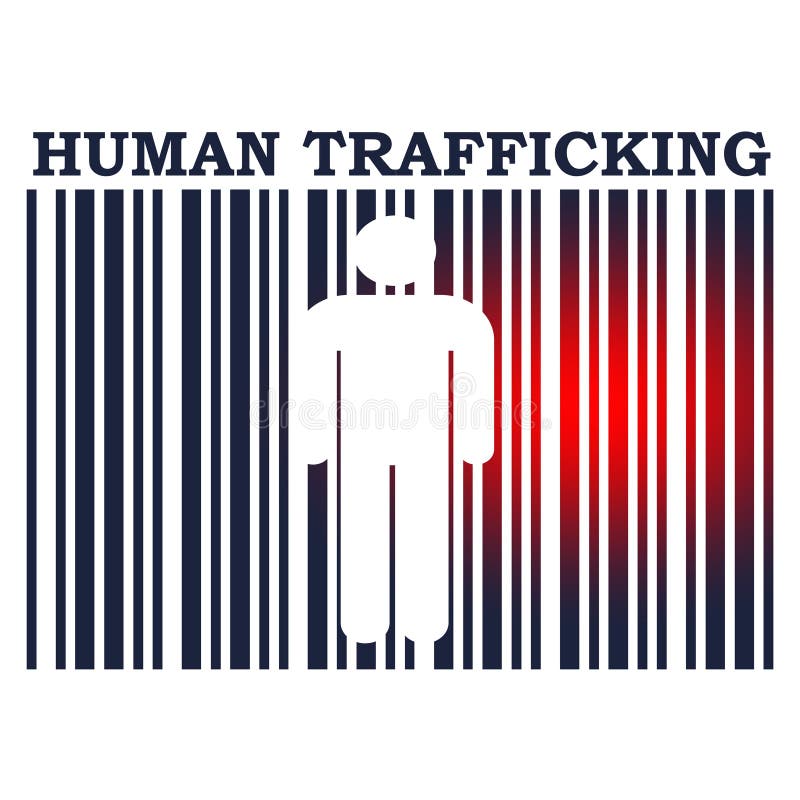 Barcode with Human Icon and Refugees Text Stock Illustration ...
