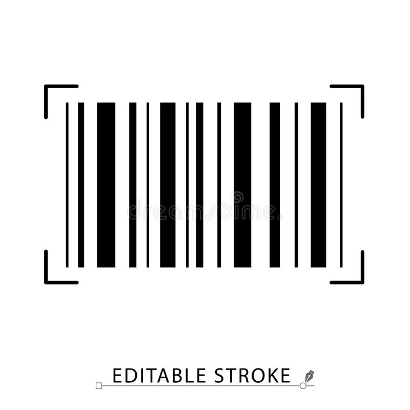 A Barcode Icon in Minimalist Style with Editable Stroke. Product Scan ...