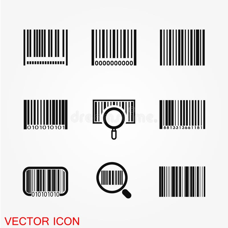 Barcode icon vector stock illustration. Illustration of symbol - 119542560