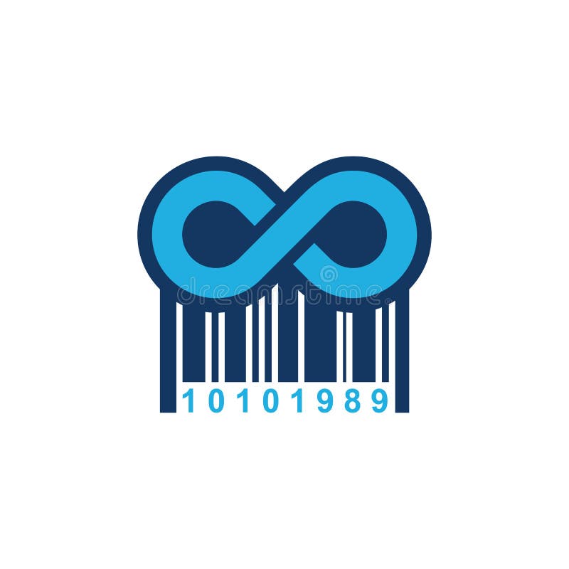 Barcode Infinity Head Logo Icon Design Stock Vector - Illustration of ...