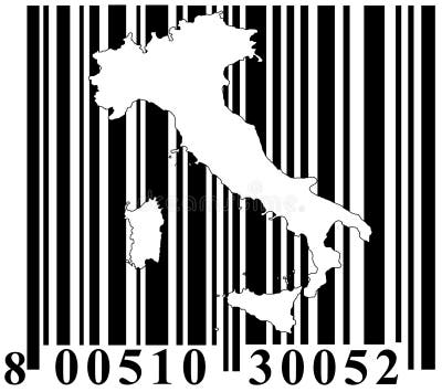 Barcode with Italy outline stock vector. Illustration of black - 7008962