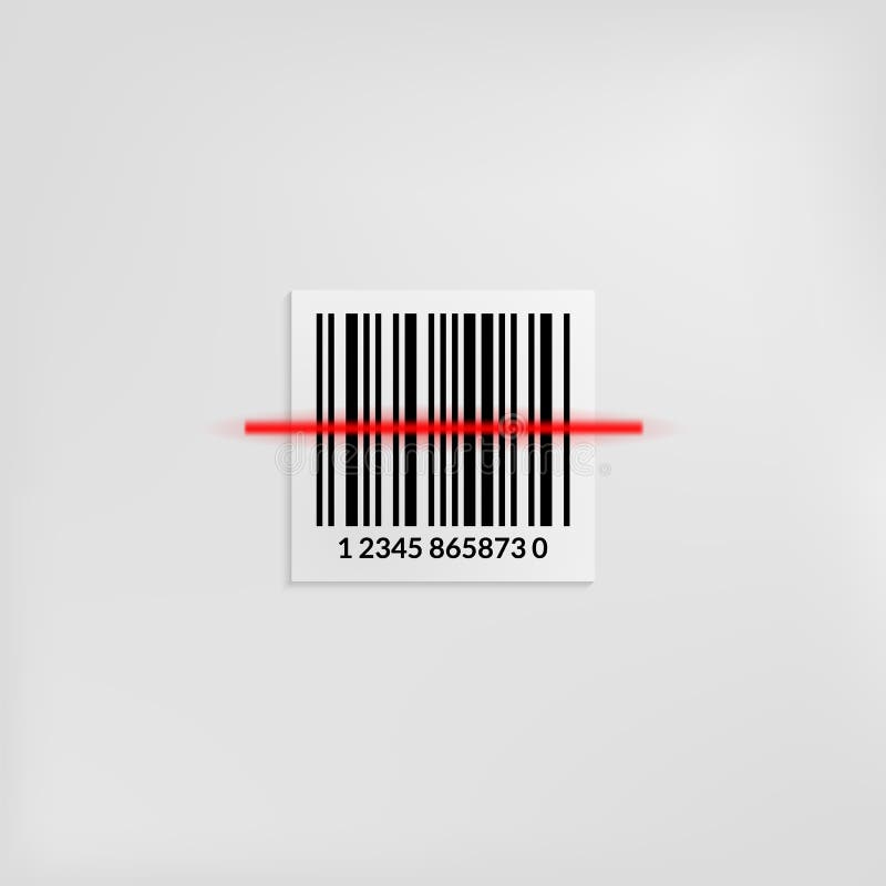 Barcode Label Scanning with a Laser Stock Vector - Illustration of ...