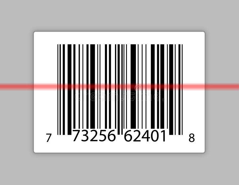 Barcode with a Laser Scanning it. Stock Illustration - Illustration of ...