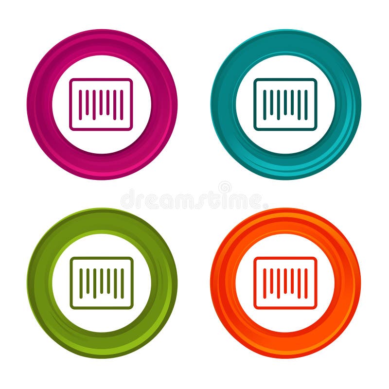 Scan Code Icons. ECommerce Signs. Shopping Symbol. Colorful Web Button ...