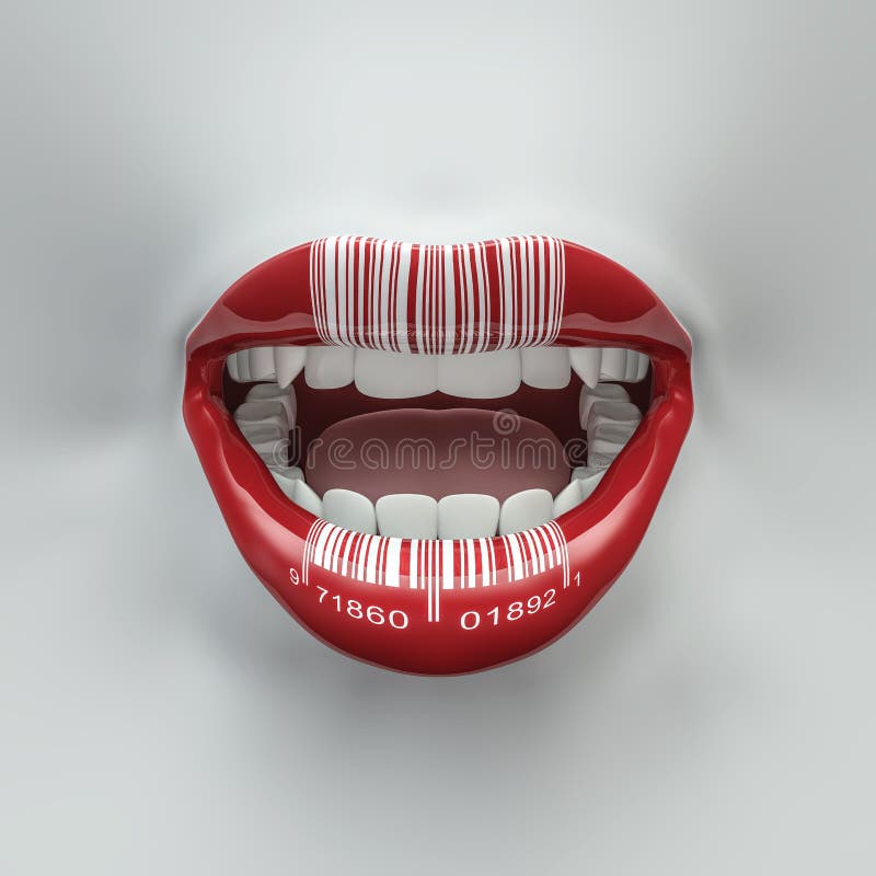 Barcode lips stock illustration. Illustration of line - 29642314