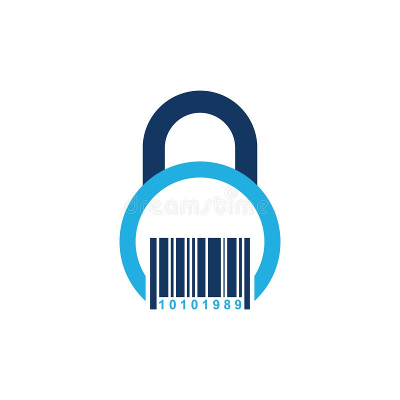 Barcode Lock Logo Icon Design Stock Vector - Illustration of abstract ...