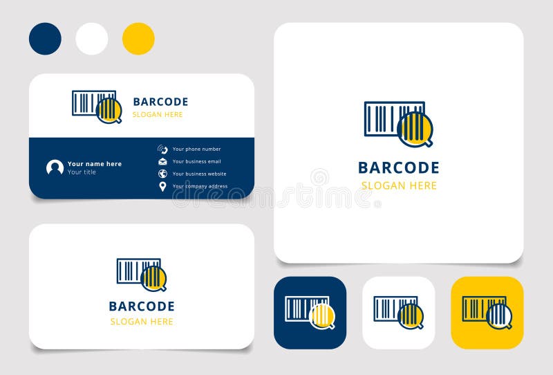 Barcode Logo Design with Editable Slogan. Branding Book and Business ...