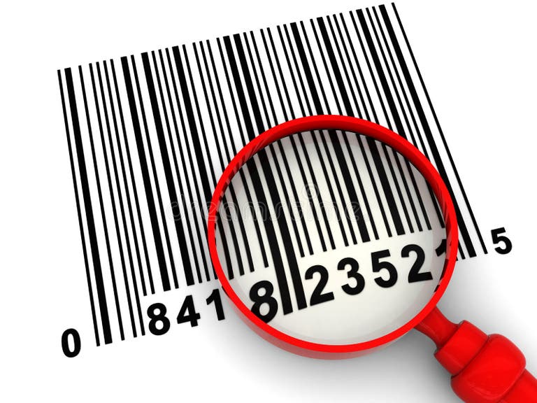 Barcode and magnify glass stock illustration. Illustration of store ...