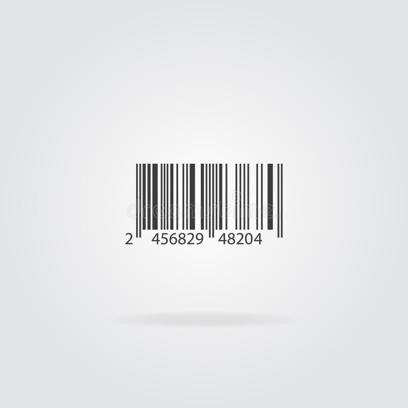 Barcode with Number. Sample Barcode Icon on Grey Background with Shadow ...