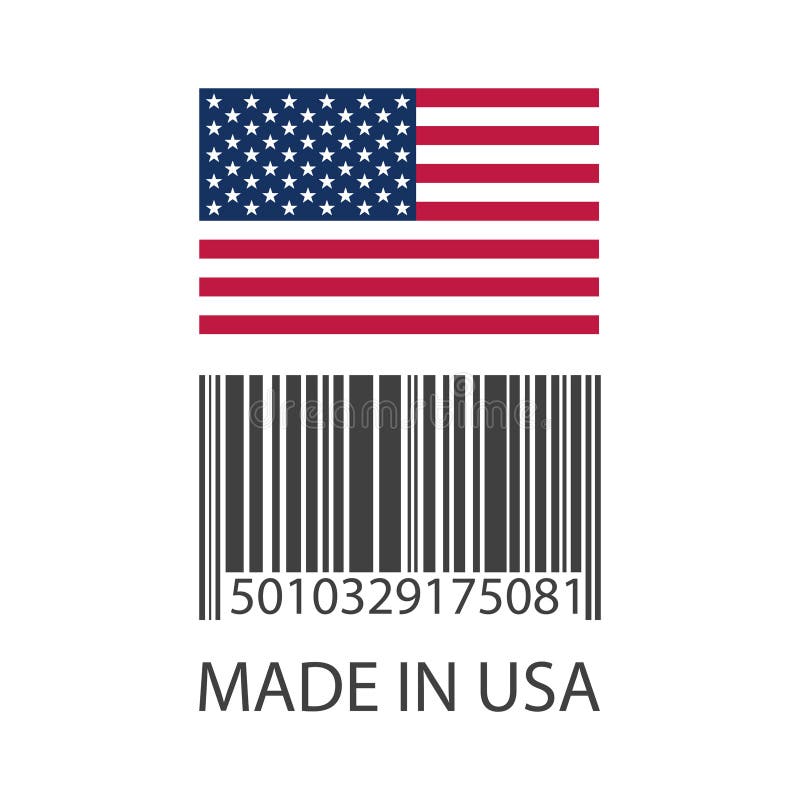 Barcode with Numbers Made in USA - Vector Stock Vector - Illustration ...
