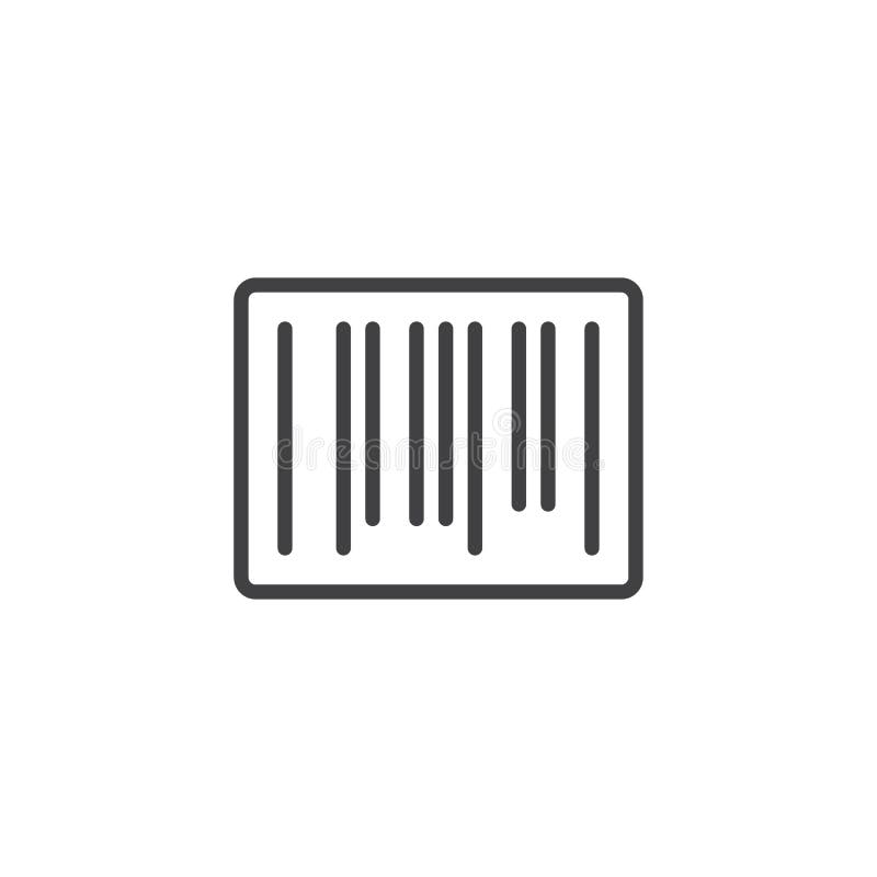 Barcode Outline Icon Black Color Stock Illustration - Illustration of ...