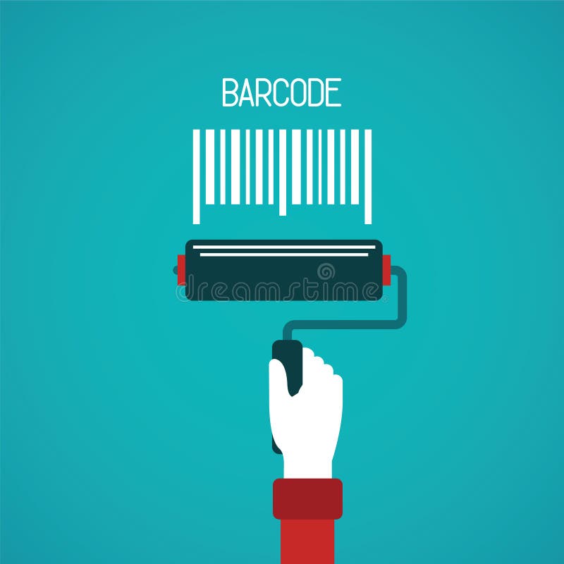 Barcode Painting Vector Concept in Flat Style Stock Vector ...