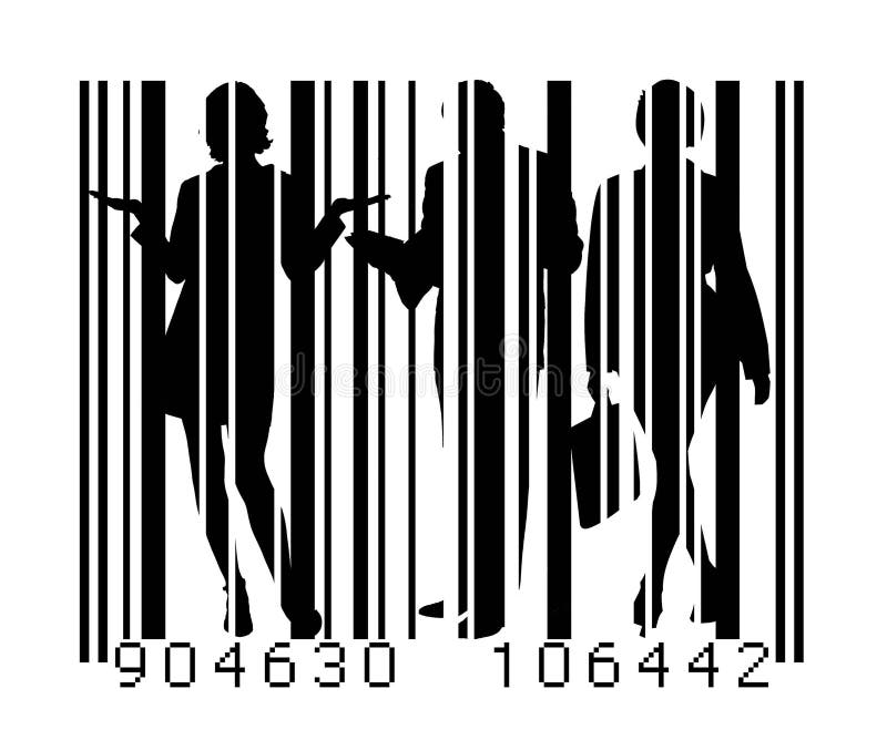 Barcode and people stock vector. Illustration of black - 7974944