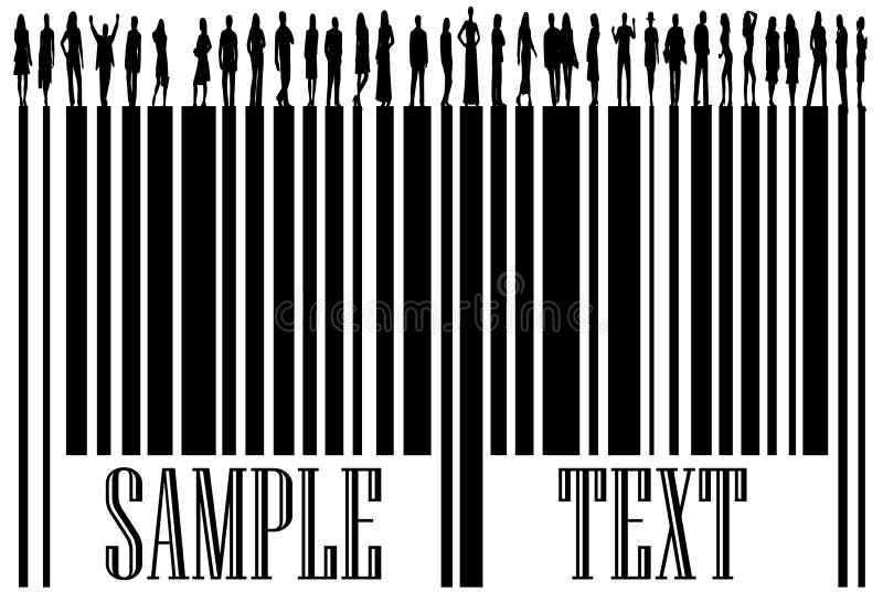 Barcode and people stock vector. Illustration of black - 7974944