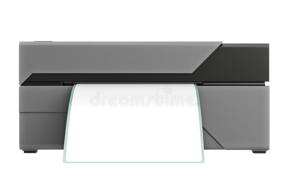 Barcode Printer, Front View Stock Illustration - Illustration of ...