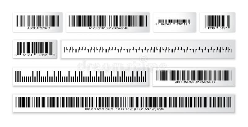 Barcode and QR Code Collection with a Random Set of Characters Stock ...