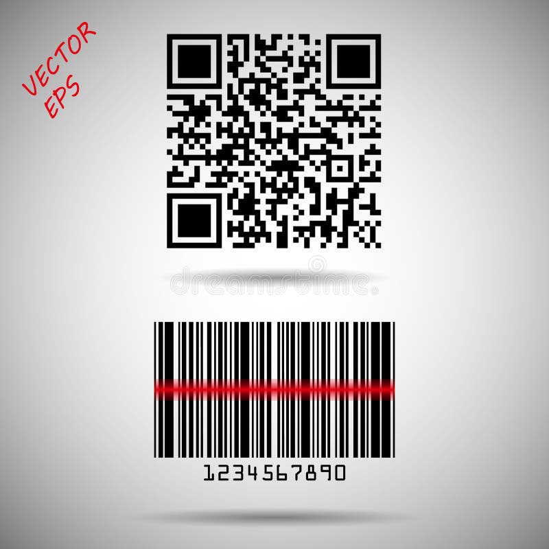 Barcode and QR Code Isolated. Vector Barcode Matrix To Track Product ...