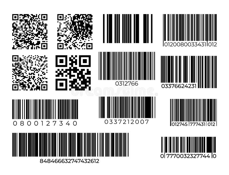 Barcode and QR Code. Product Price Sticker with Stripped Identification ...
